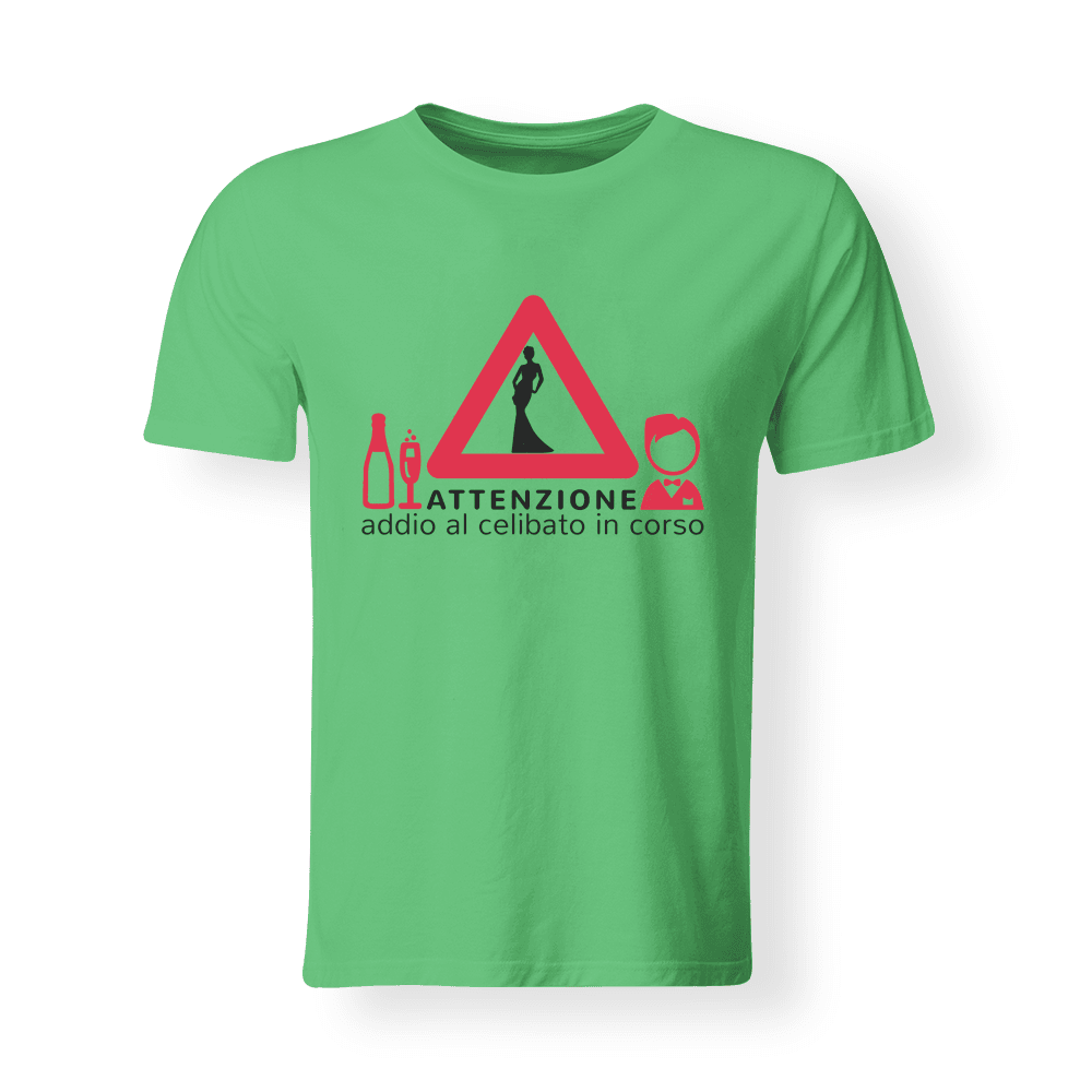 T Shirt Uomo Attenzione Addio Al Celibato In Corso Mydigitalprint